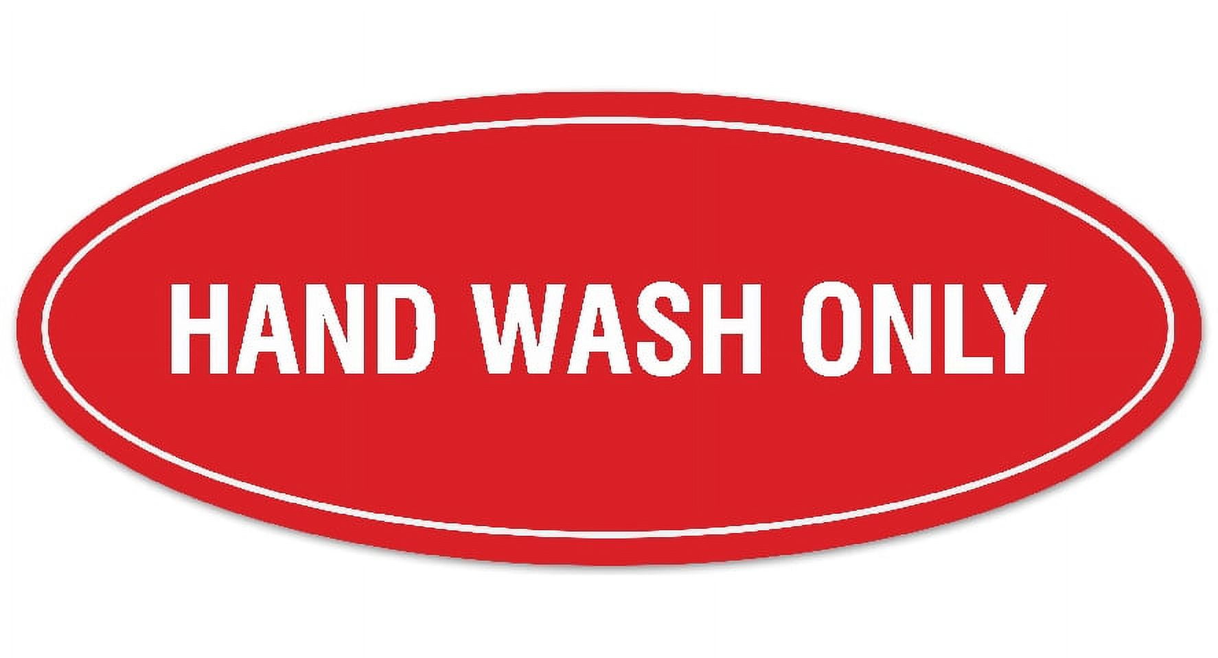 Signs ByLITA Oval Hand Wash Only Sign - Laser-Engraved Lettering ...