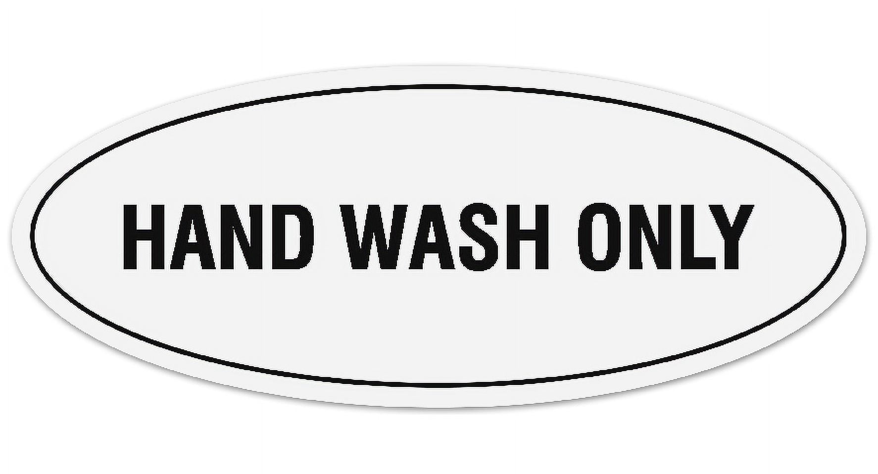 Signs ByLITA Oval Hand Wash Only Sign - Laser-Engraved Lettering ...