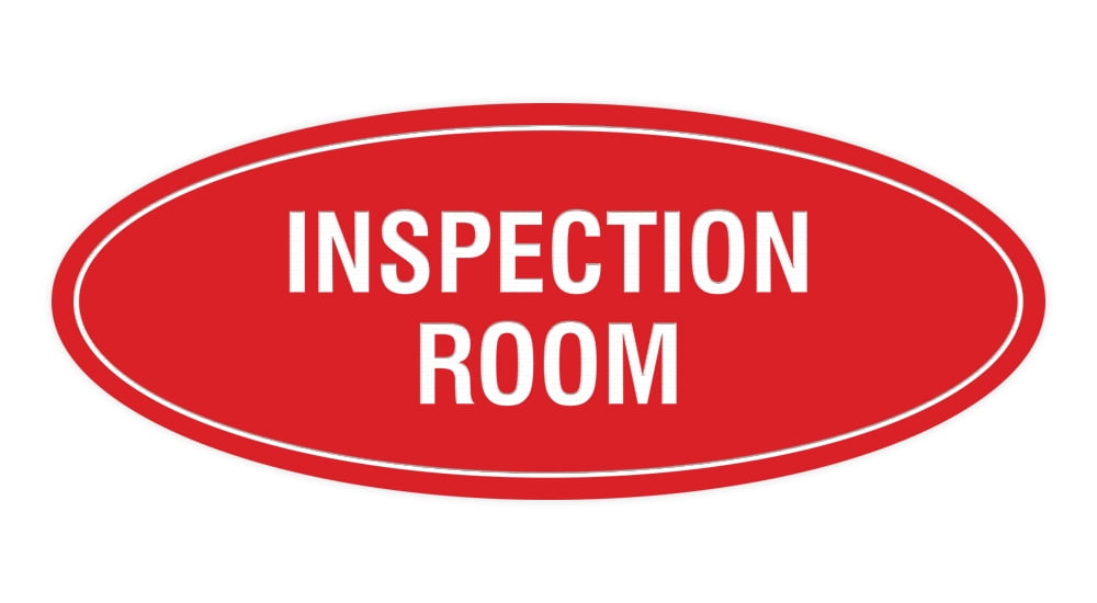 Signs ByLITA Oval Inspection Room Sign (Red) - Small 2x5" - Walmart.com