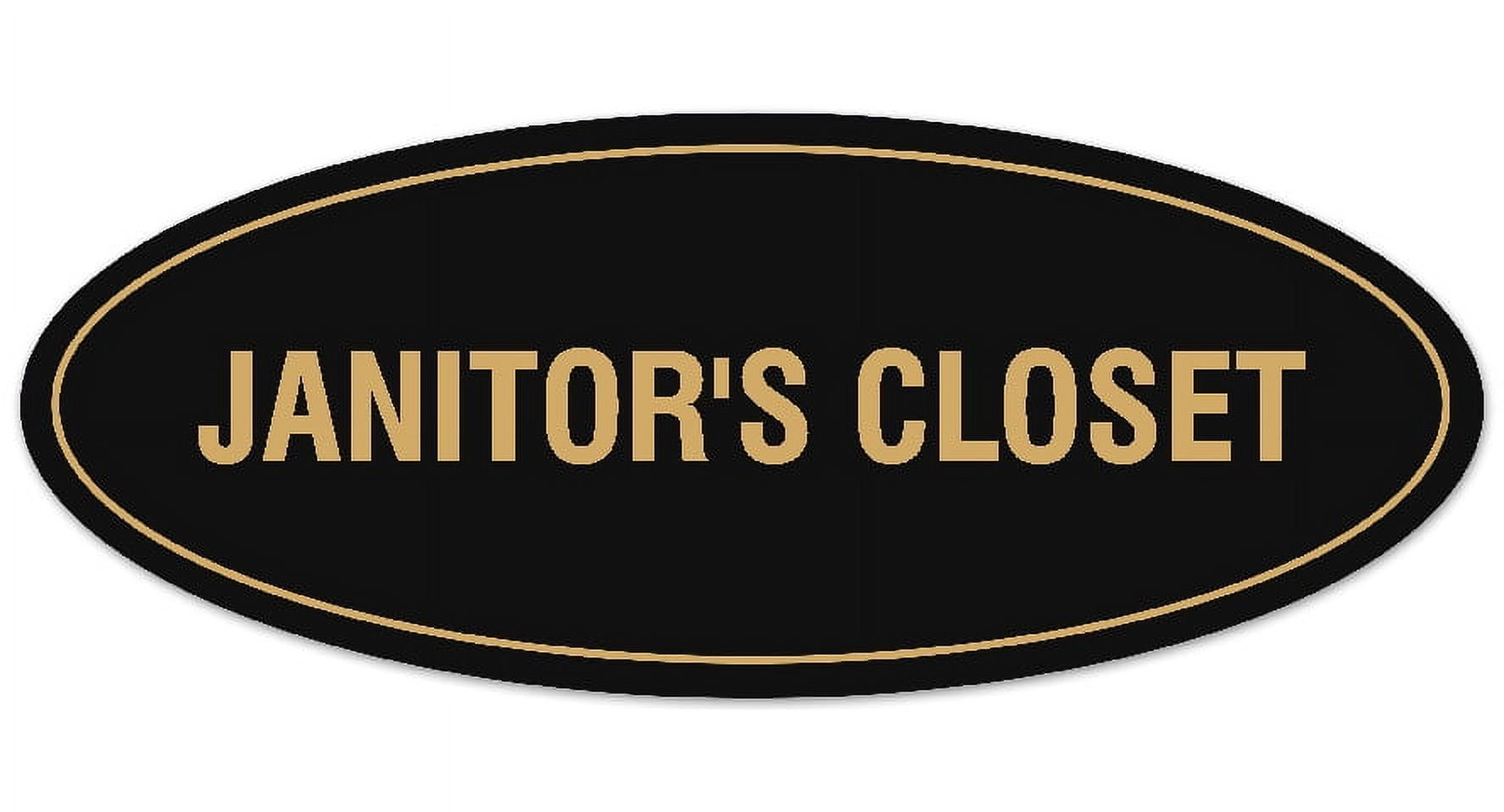 Signs ByLITA Oval JANITOR'S CLOSET Sign - Laser-Engraved Lettering ...