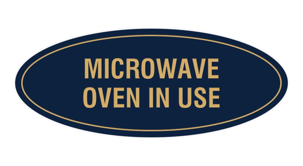 Signs ByLITA Oval Microwave Oven In Use Sign (Navy Blue/Gold) - Large ...