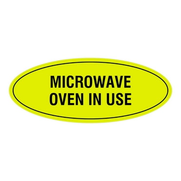 Portrait Round Notice Microwave Oven In Use Sign (Black Gold) - Large 6 ...