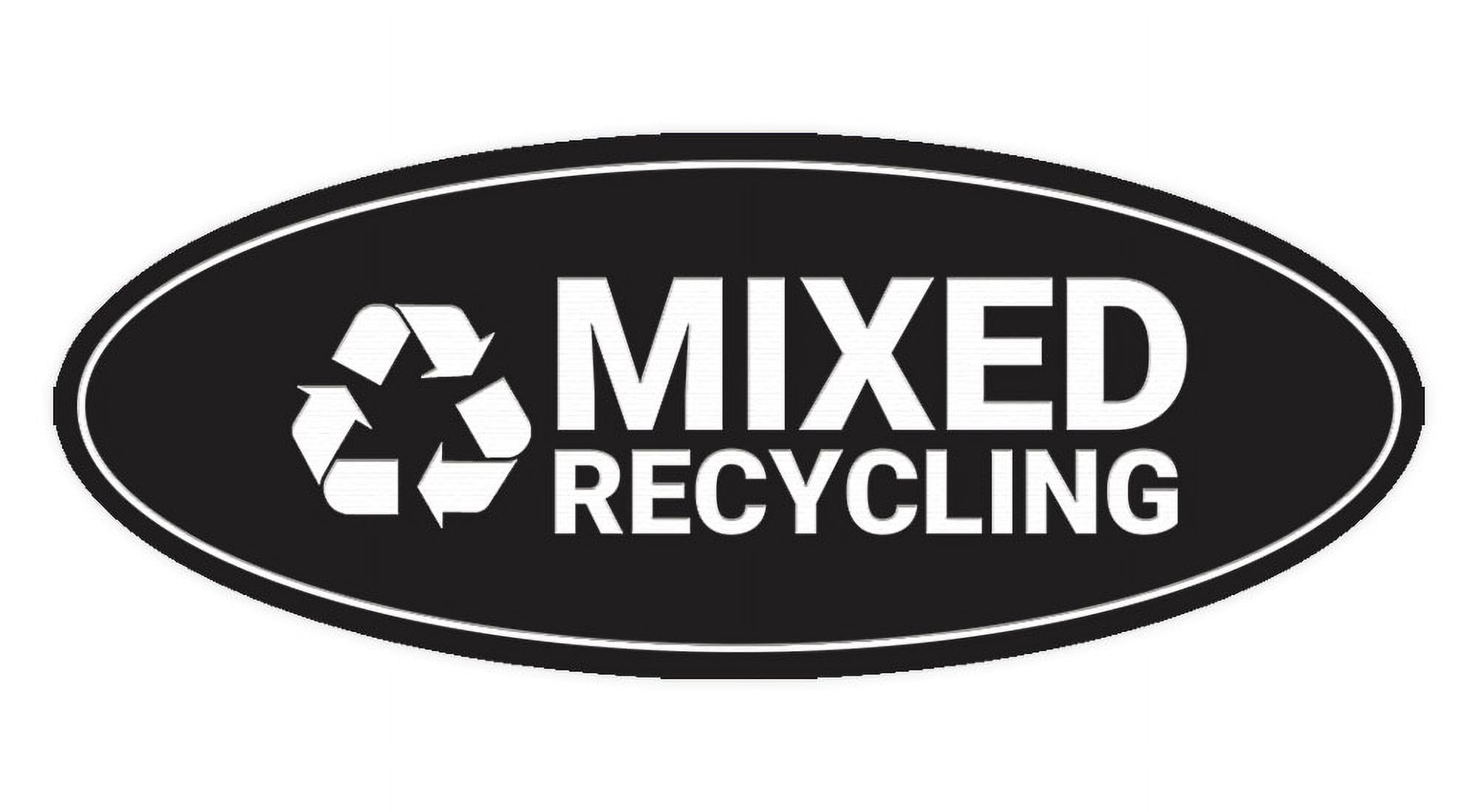 Signs ByLITA Oval Mixed recycling Sign - Laser-Engraved Lettering ...