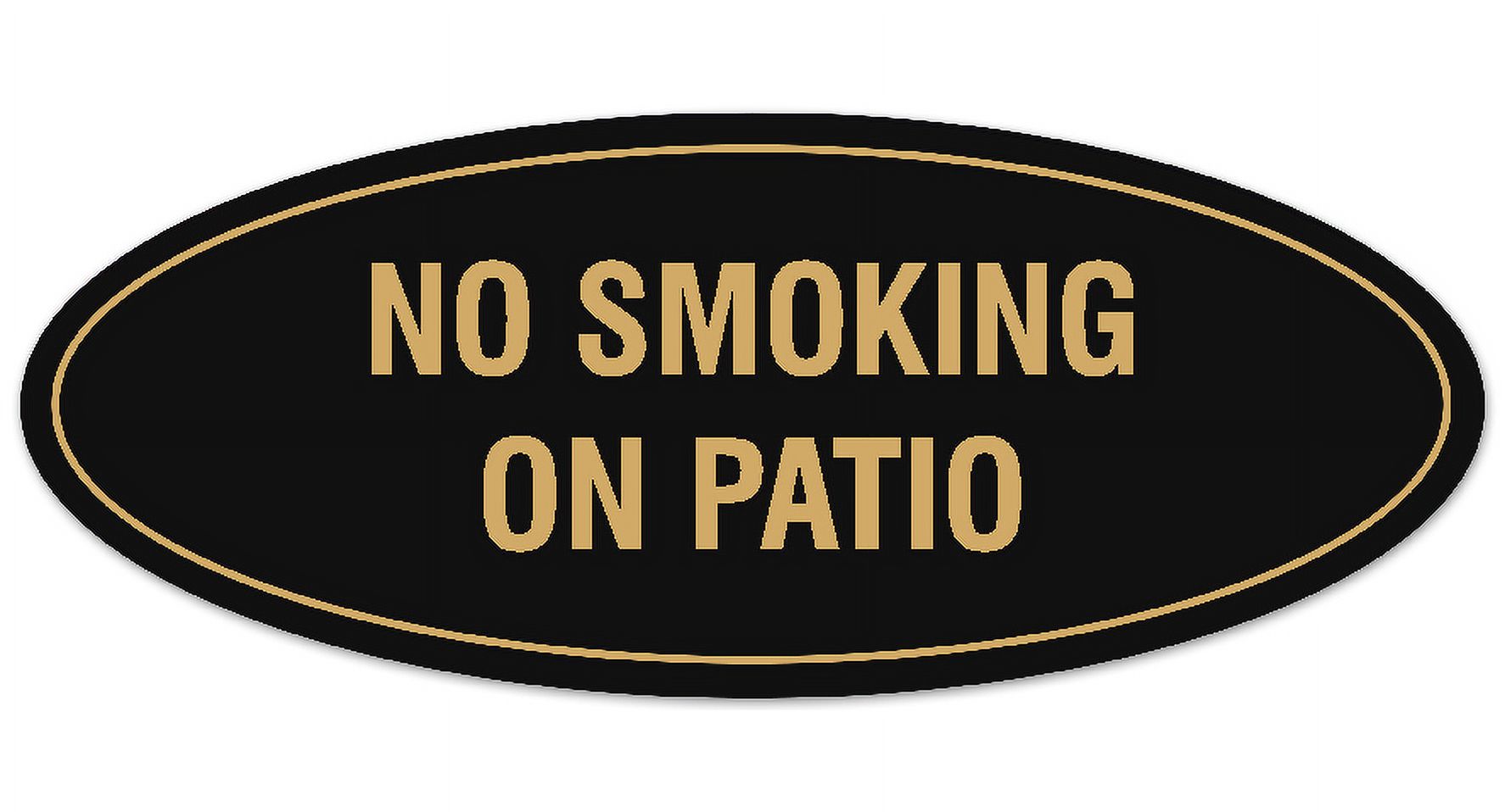 Signs ByLITA Oval NO SMOKING ON PATIO Sign - Laser-Engraved Lettering ...