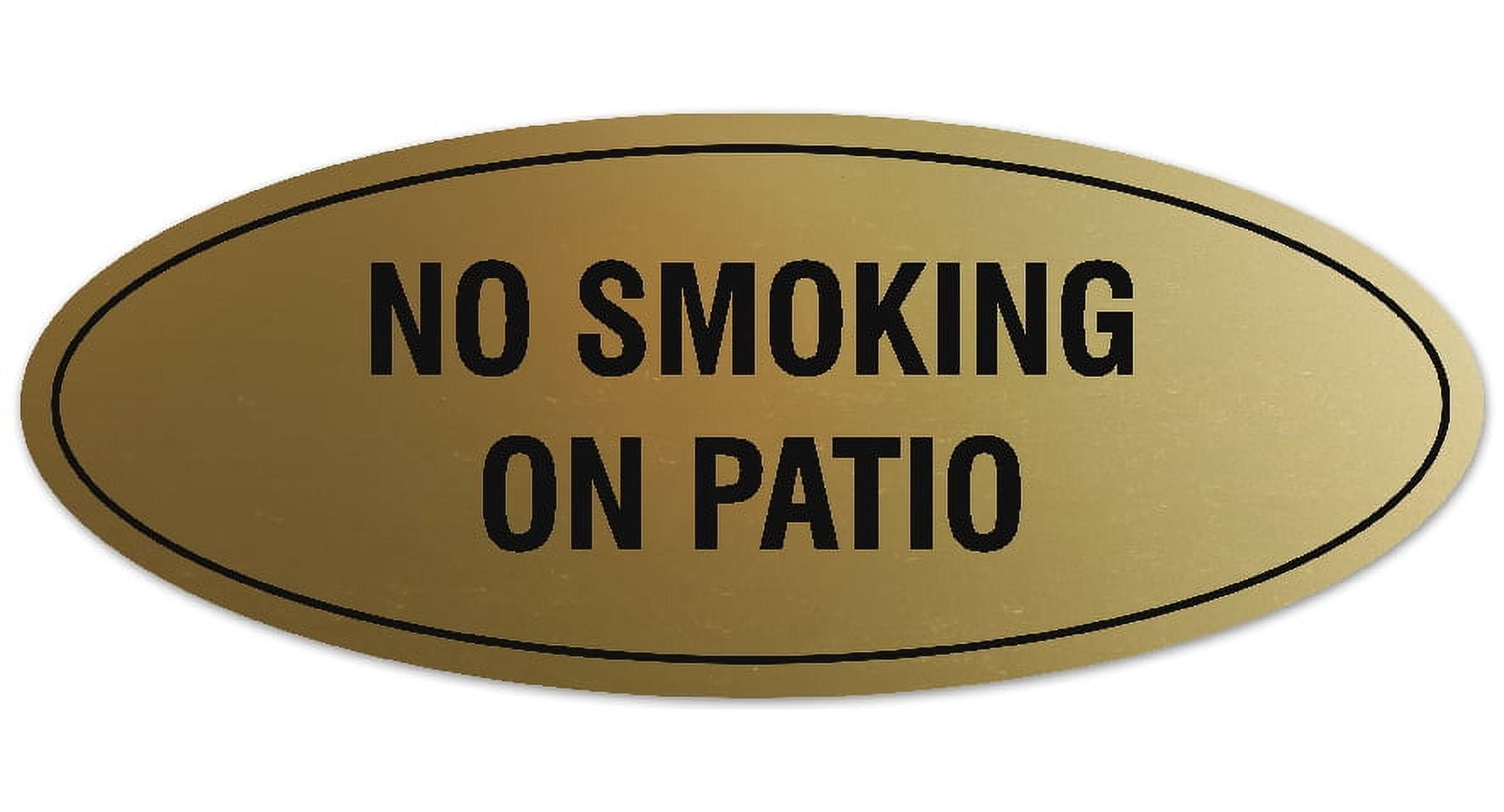 Signs ByLITA Oval NO SMOKING ON PATIO Sign - Laser-Engraved Lettering ...