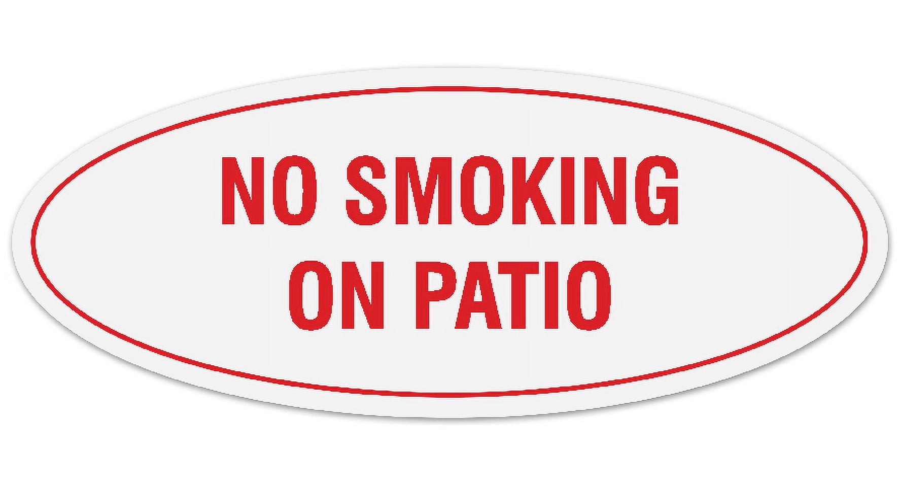 Signs ByLITA Oval NO SMOKING ON PATIO Sign - Laser-Engraved Lettering ...