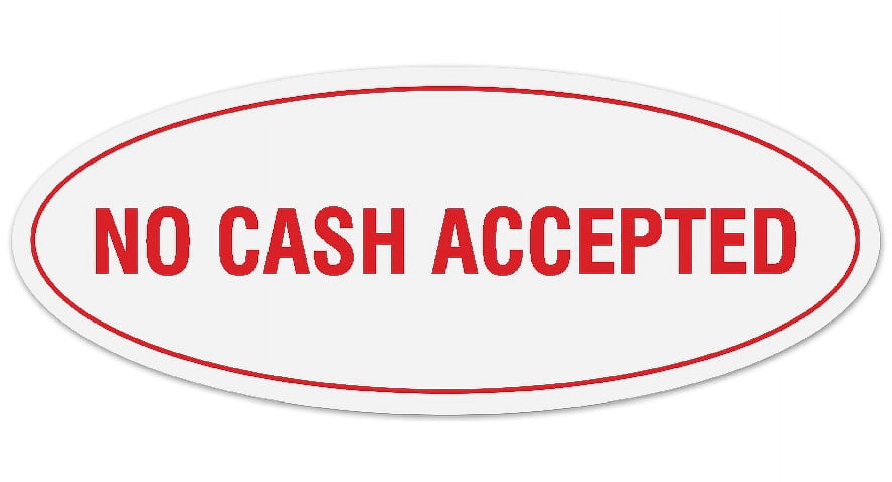 Signs ByLITA Oval No Cash Accepted Sign - Laser-Engraved Lettering ...