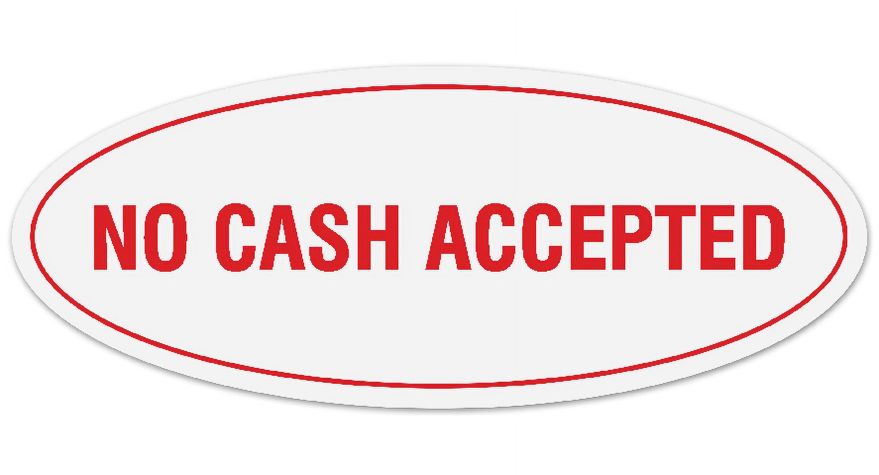 Signs ByLITA Oval No Cash Accepted Sign - Laser-Engraved Lettering ...