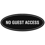 Signs ByLITA Oval No Guest Access Sign - Laser-Engraved Lettering ...