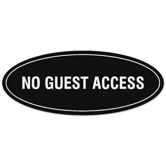 Signs ByLITA Oval No Guest Access Sign - Laser-Engraved Lettering ...