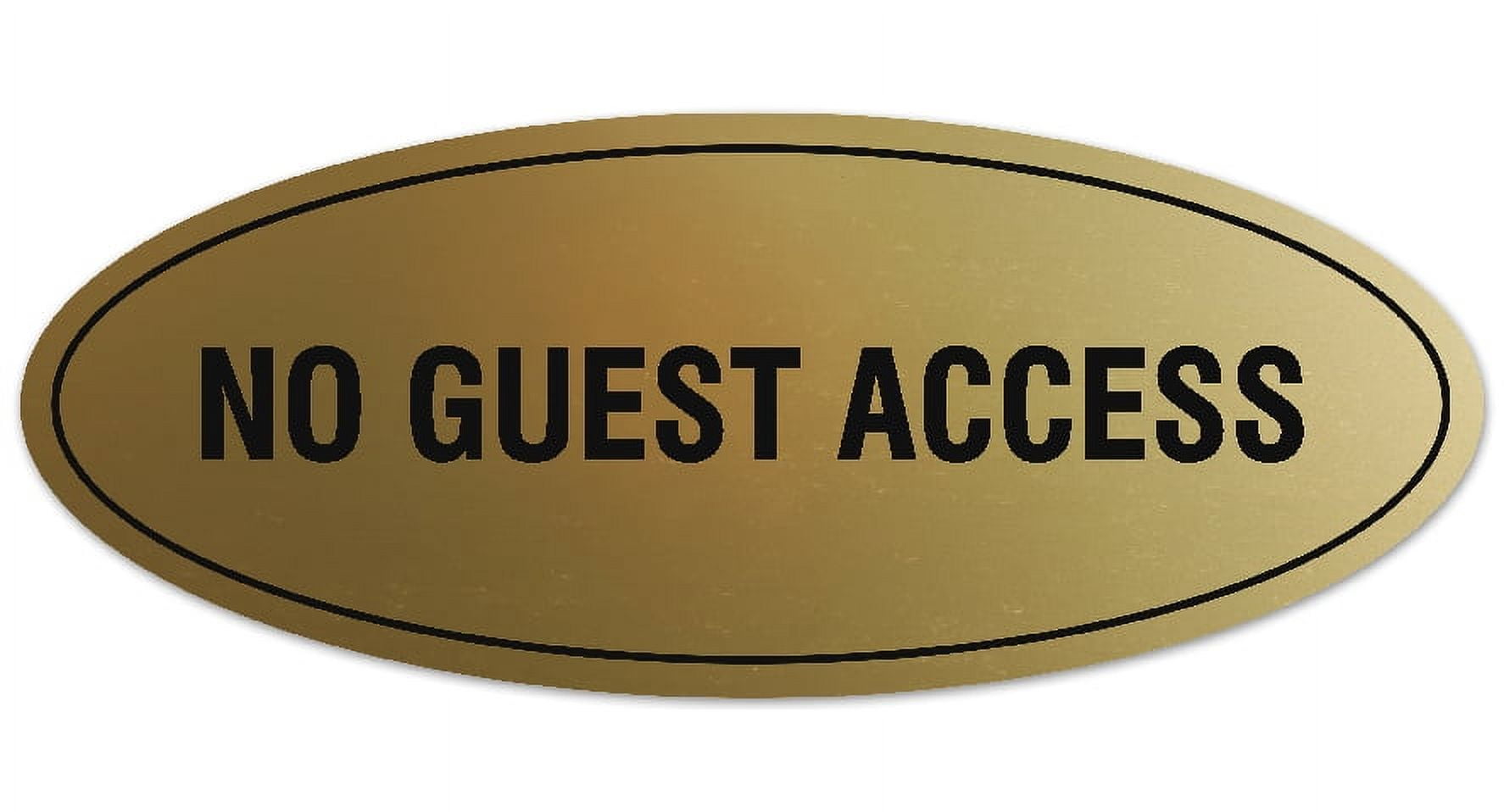 Signs ByLITA Oval No Guest Access Sign - Laser-Engraved Lettering ...