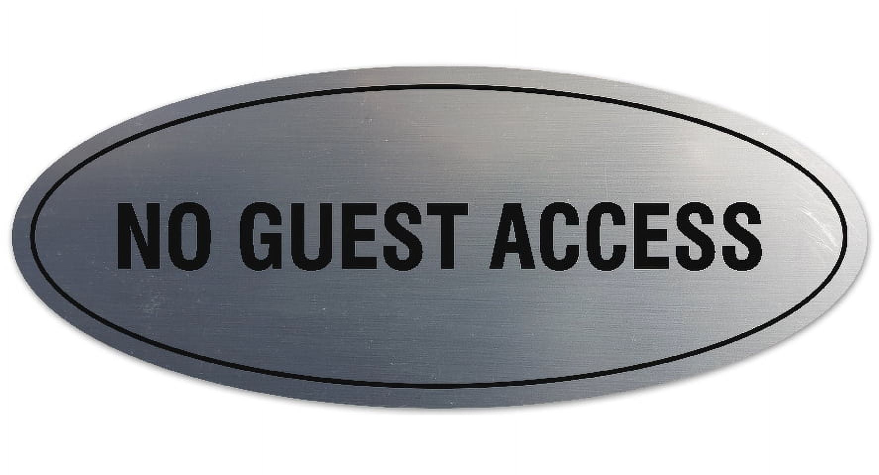 Signs ByLITA Oval No Guest Access Sign - Laser-Engraved Lettering ...