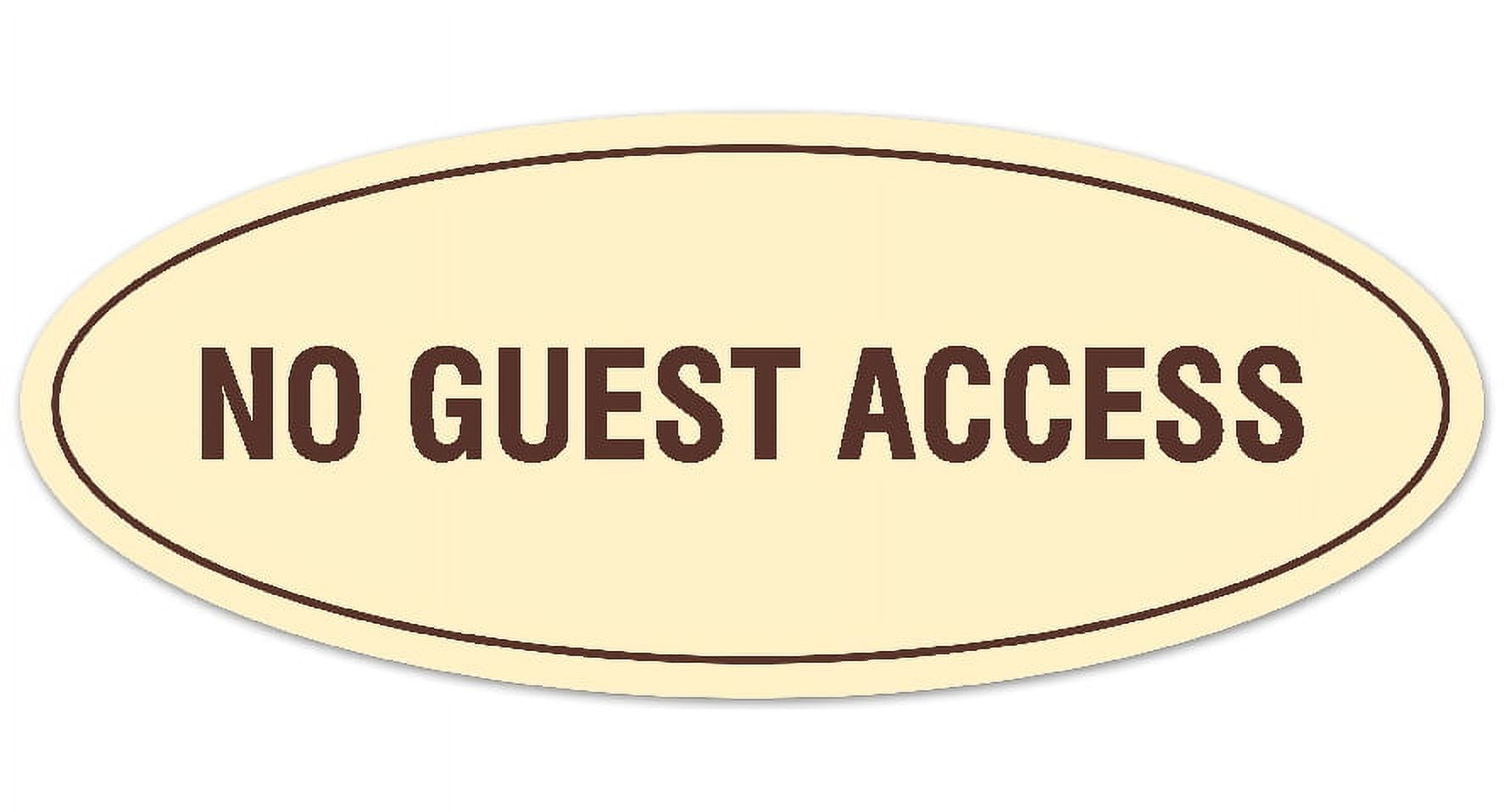 Signs ByLITA Oval No Guest Access Sign - Laser-Engraved Lettering ...