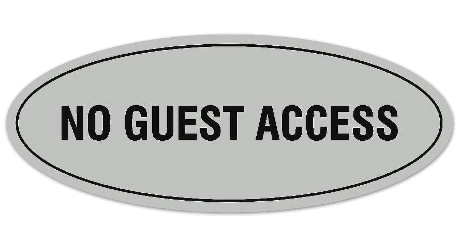 Signs ByLITA Oval No Guest Access Sign - Laser-Engraved Lettering ...