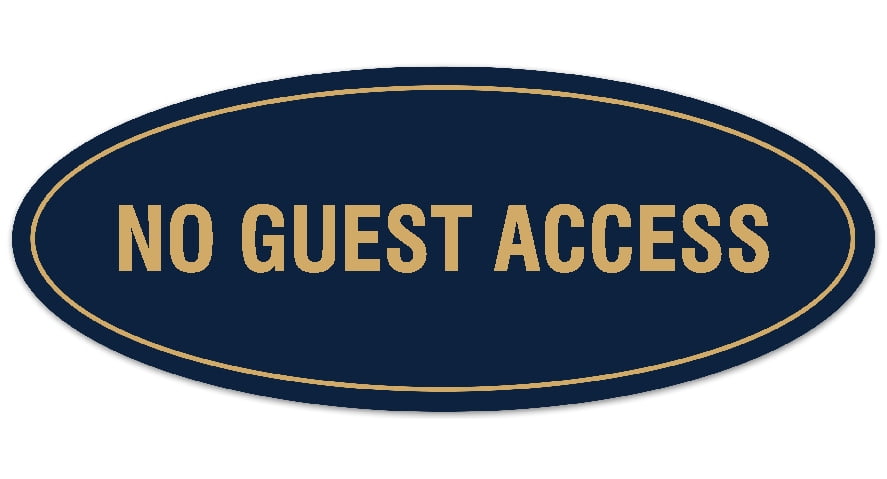Signs ByLITA Oval No Guest Access Sign - Laser-Engraved Lettering ...