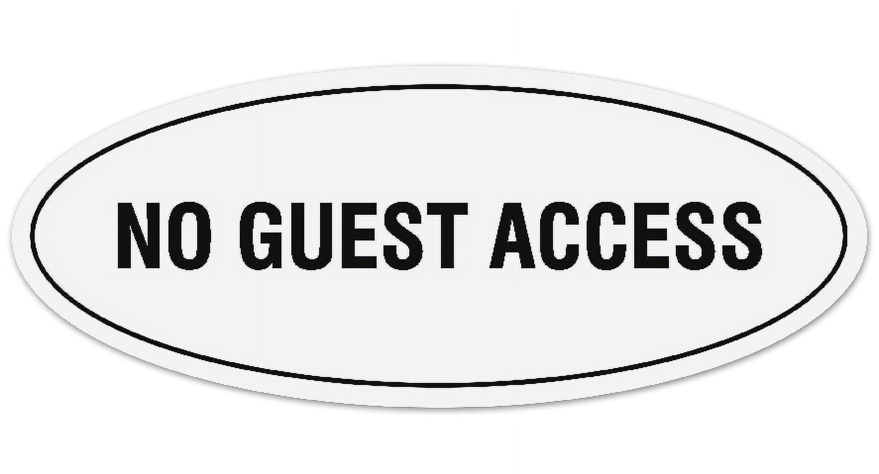 Signs ByLITA Oval No Guest Access Sign - Laser-Engraved Lettering ...