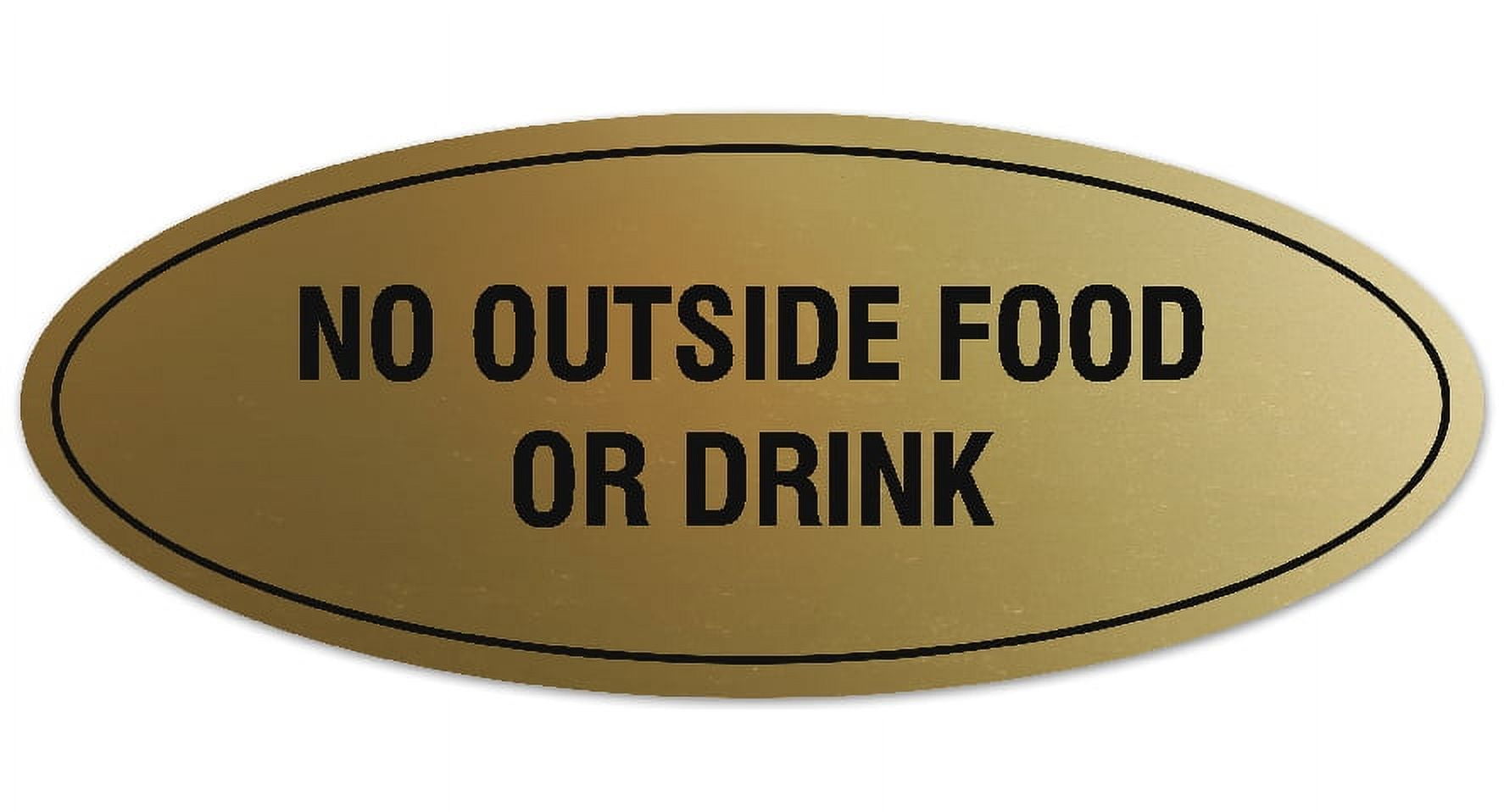 Signs ByLITA Oval No Outside Food or Drink Sign - Laser-Engraved ...