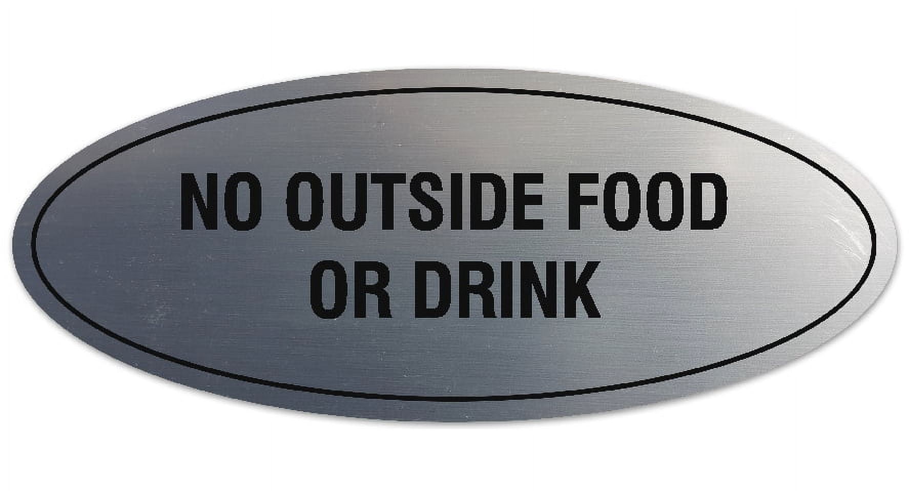 Signs ByLITA Oval No Outside Food or Drink Sign - Laser-Engraved ...