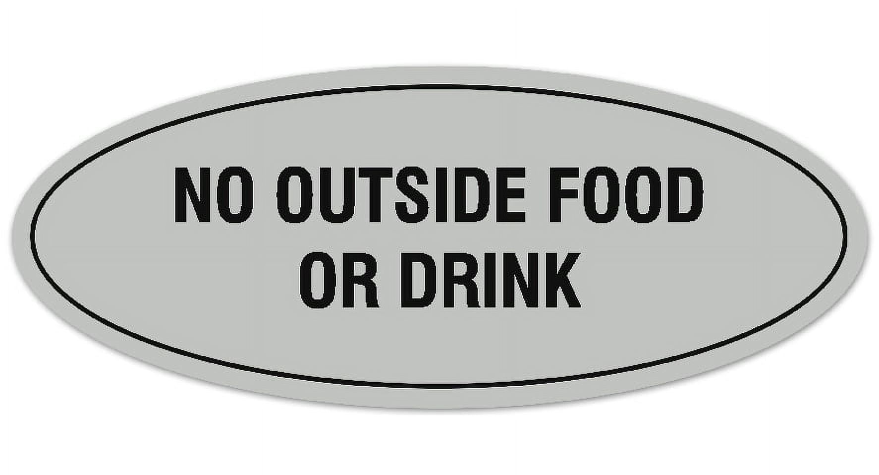 Signs ByLITA Oval No Outside Food or Drink Sign - Laser-Engraved ...