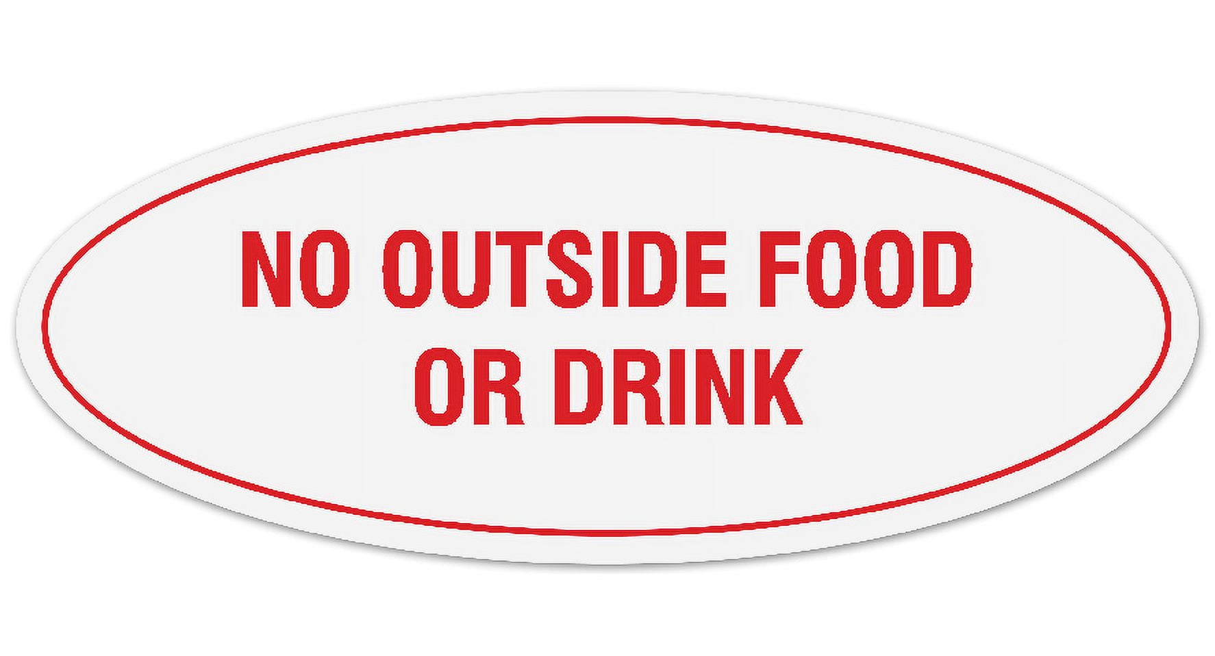 Signs ByLITA Oval No Outside Food or Drink Sign - Laser-Engraved ...