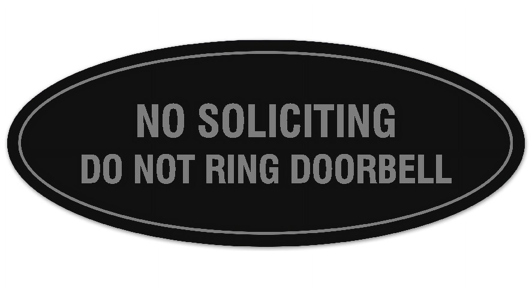 Signs ByLITA Oval No Soliciting Do Not Ring Doorbell Sign - Laser ...