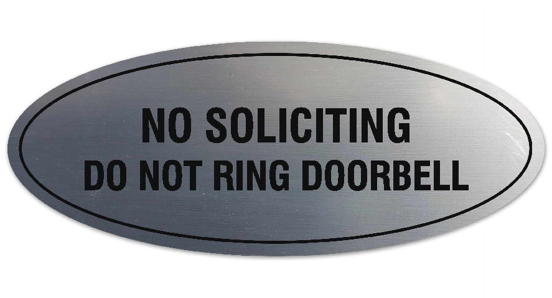 Signs ByLITA Oval No Soliciting Do Not Ring Doorbell Sign - Laser ...