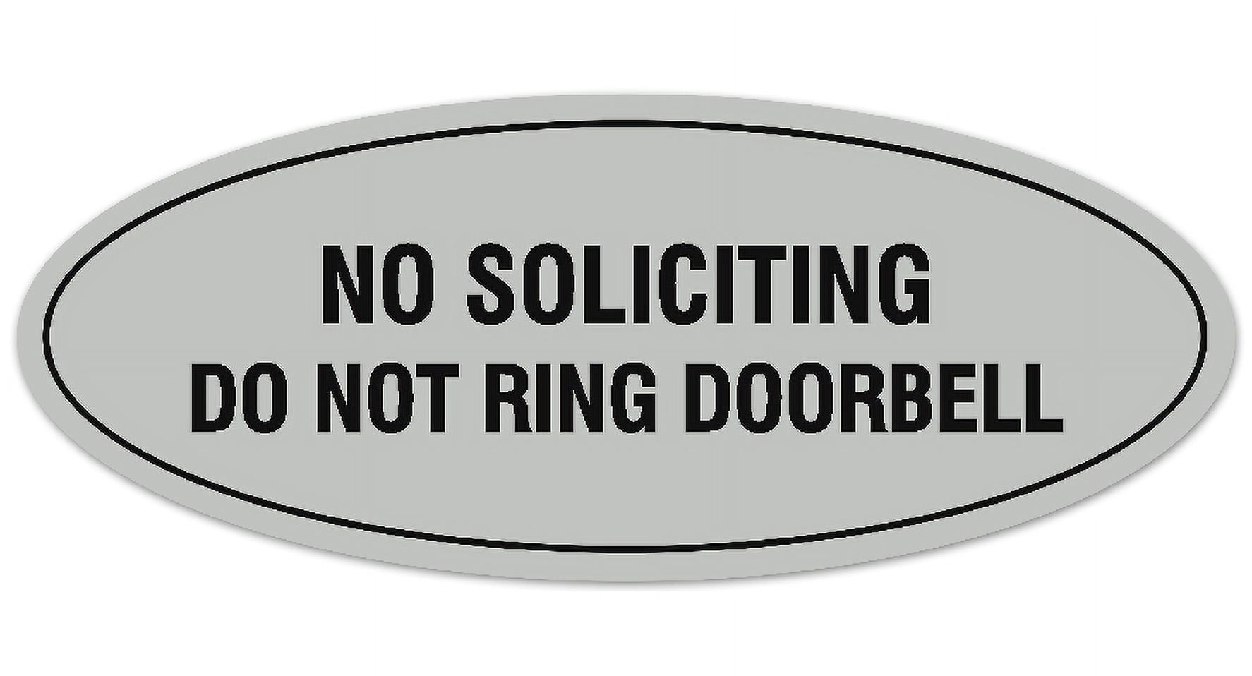 Signs ByLITA Oval No Soliciting Do Not Ring Doorbell Sign - Laser ...