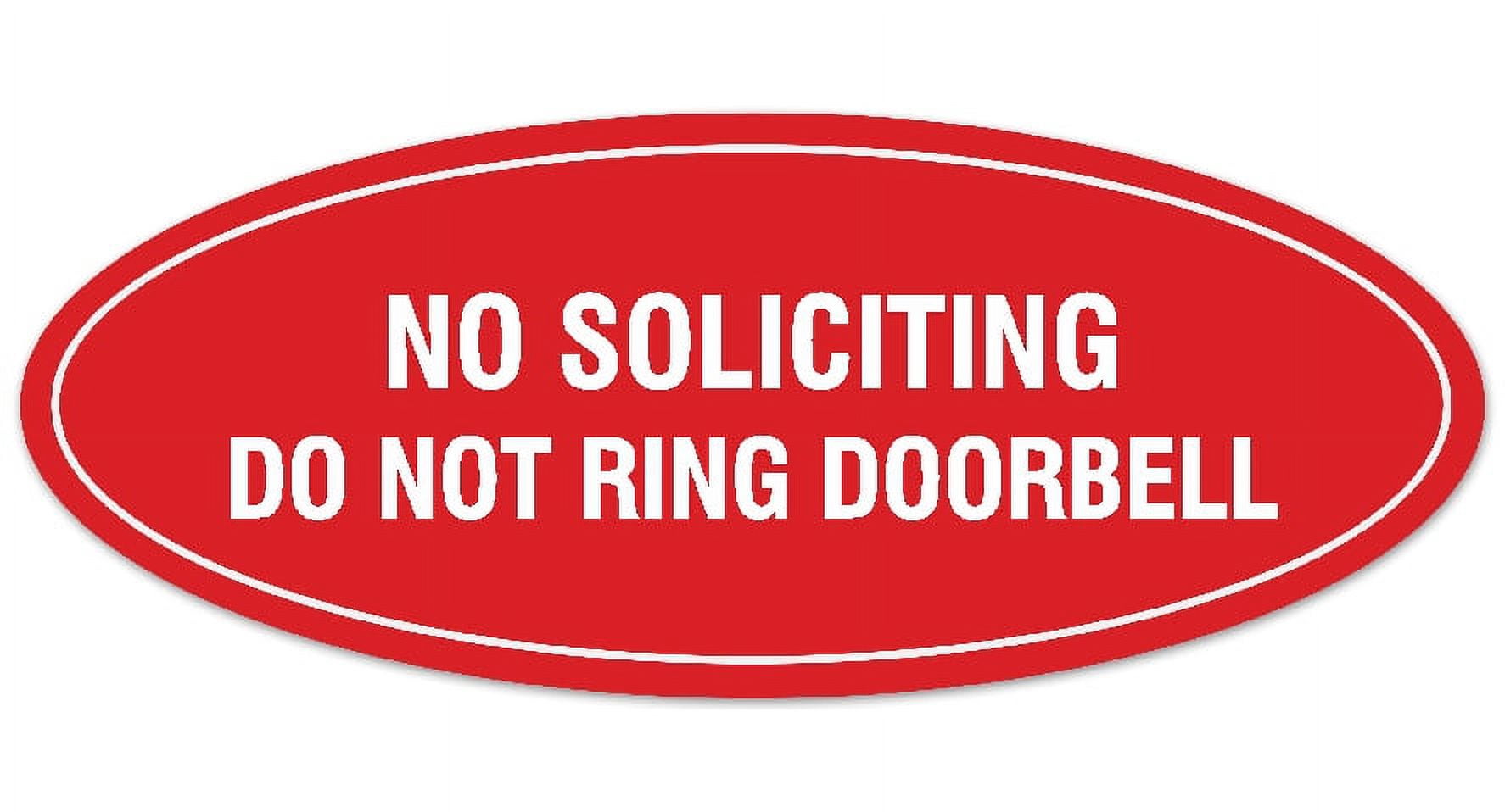 Signs ByLITA Oval No Soliciting Do Not Ring Doorbell Sign - Laser ...