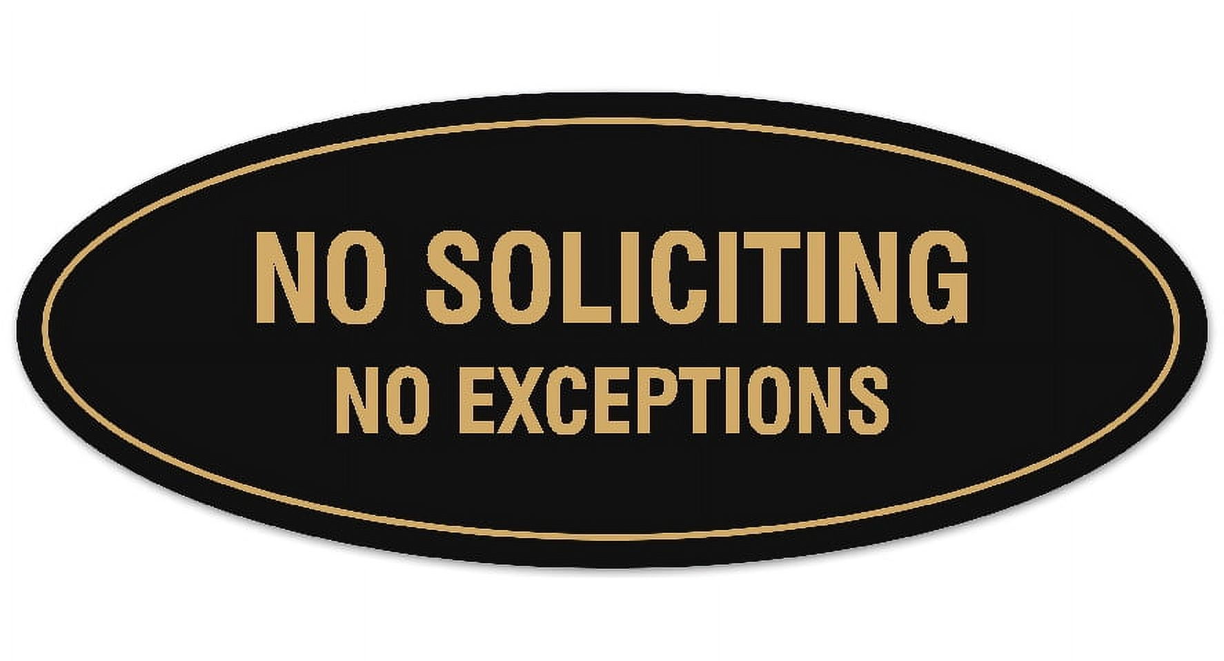 Signs ByLITA Oval No Soliciting No Exceptions Sign - Laser-Engraved ...