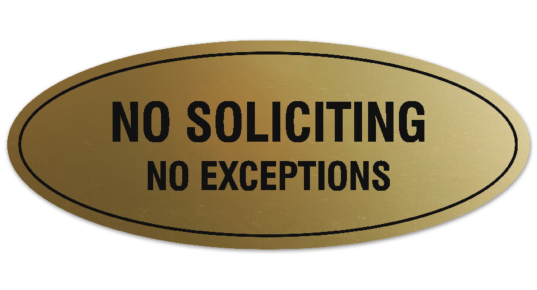 Signs ByLITA Oval No Soliciting No Exceptions Sign - Laser-Engraved ...