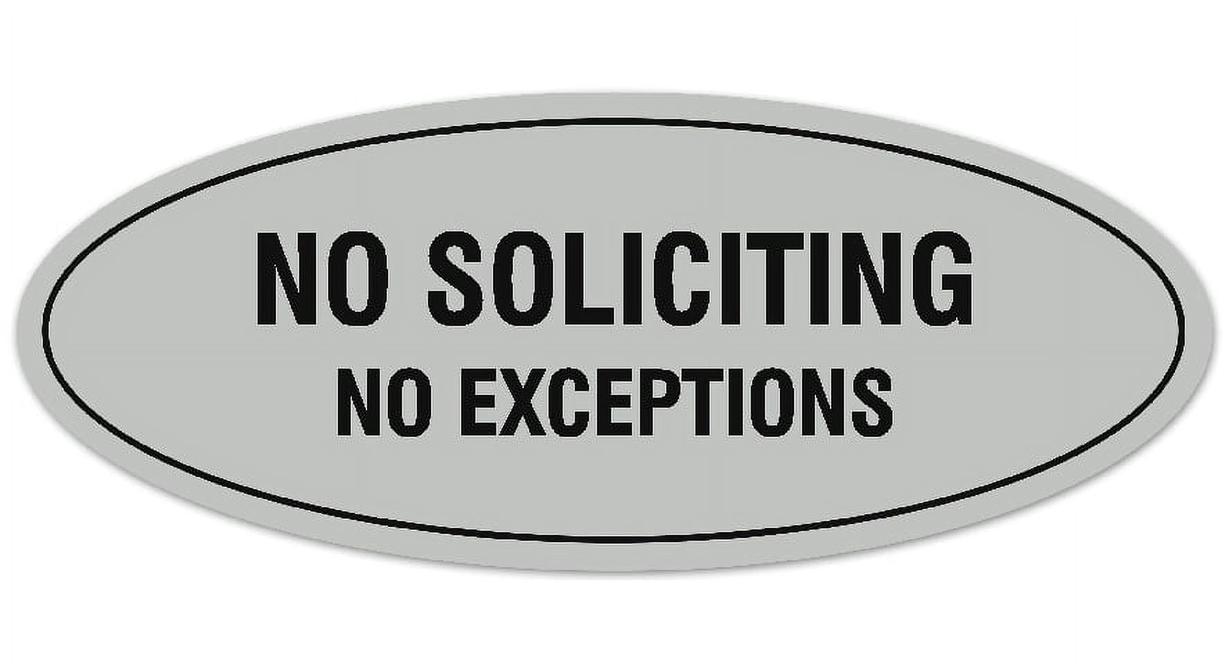 Signs ByLITA Oval No Soliciting No Exceptions Sign - Laser-Engraved ...