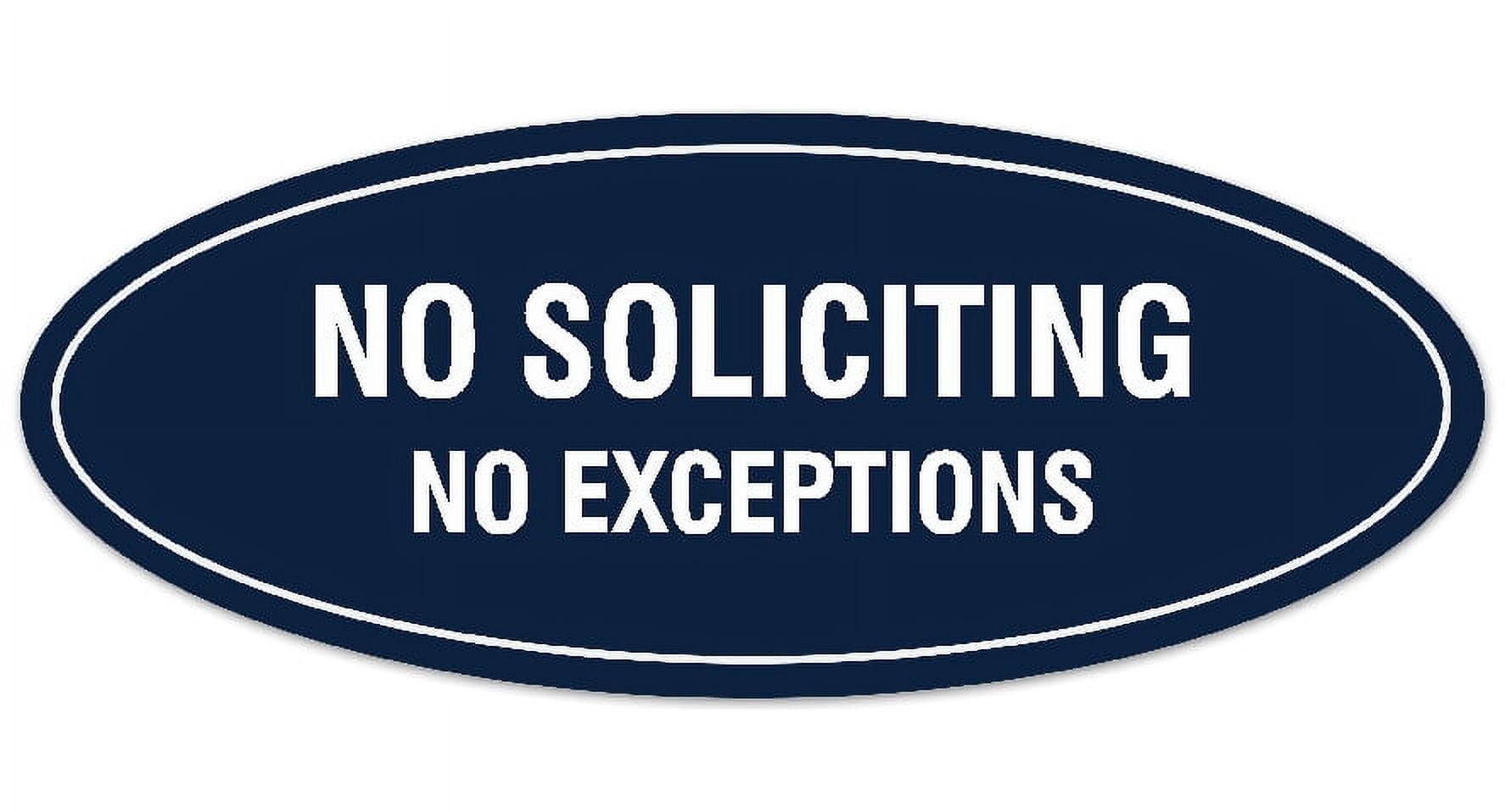 Signs ByLITA Oval No Soliciting No Exceptions Sign - Laser-Engraved ...