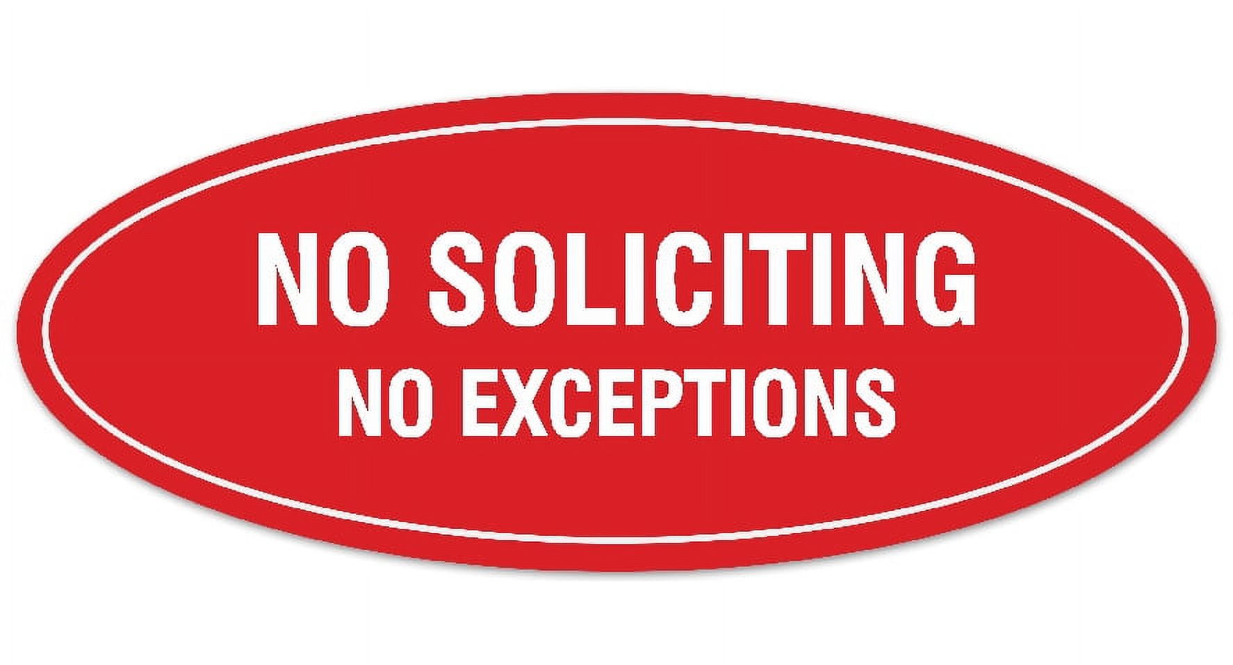 Signs ByLITA Oval No Soliciting No Exceptions Sign - Laser-Engraved ...