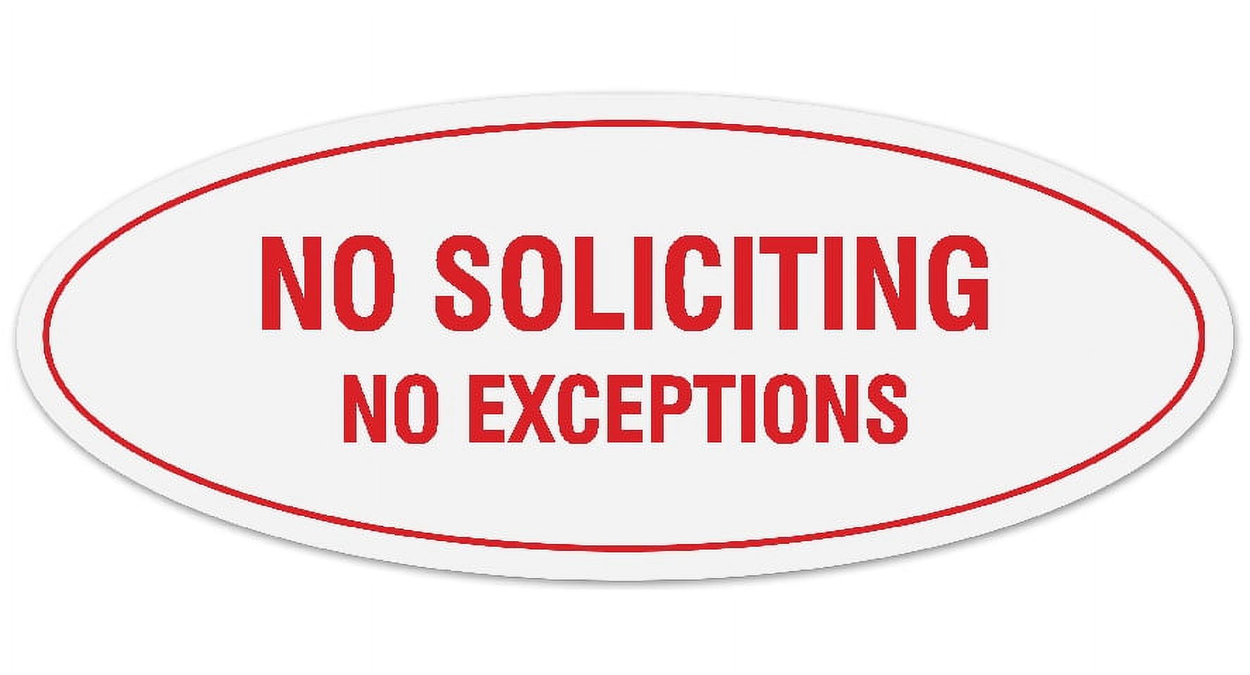 Signs ByLITA Oval No Soliciting No Exceptions Sign - Laser-Engraved ...