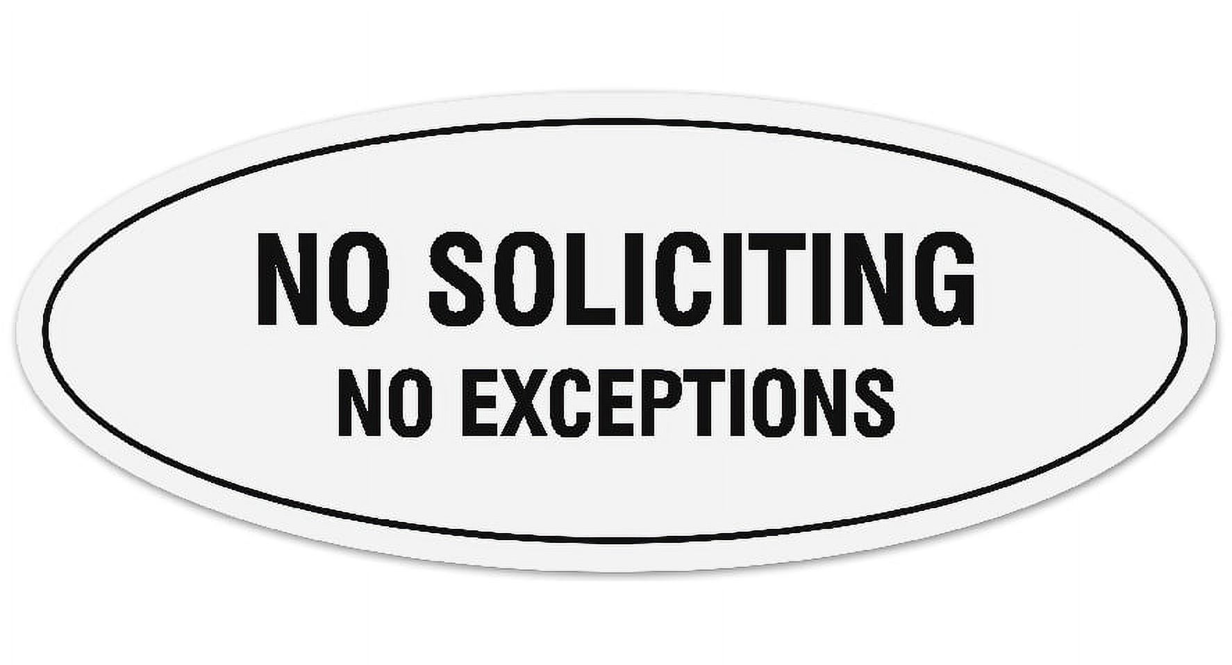 Signs ByLITA Oval No Soliciting No Exceptions Sign - Laser-Engraved ...