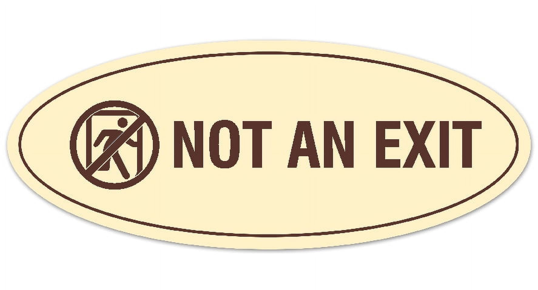 Signs ByLITA Oval Not an Exit (Stick Man) Sign - Laser-Engraved ...