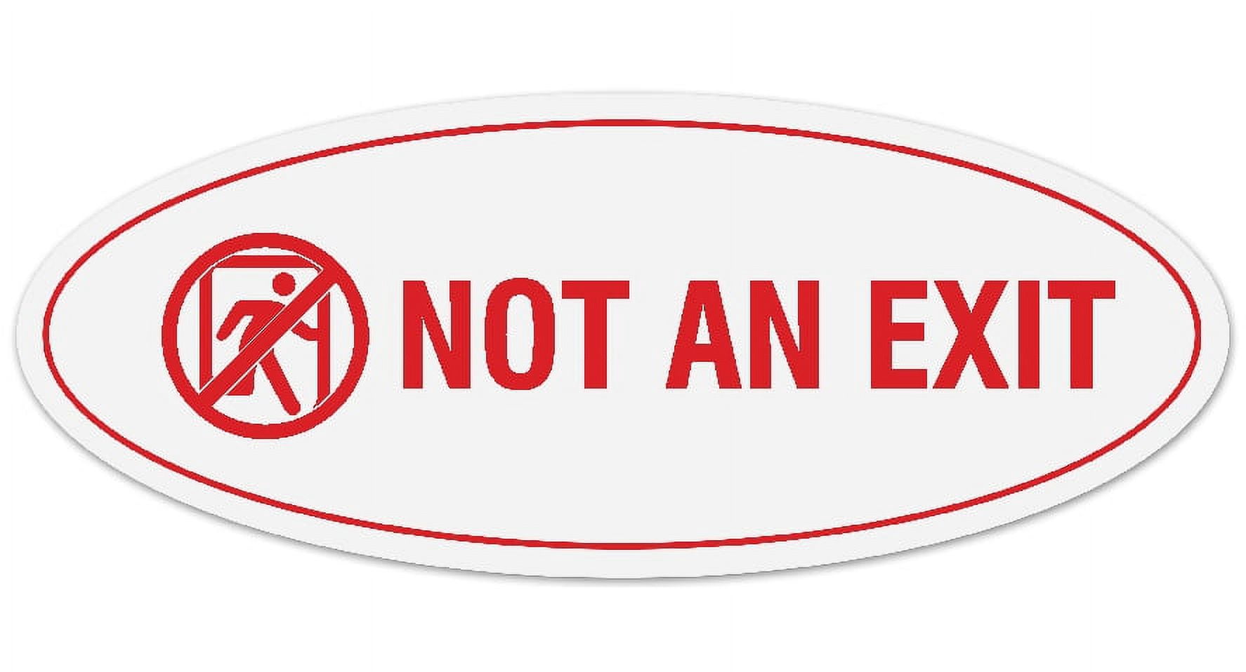 Signs ByLITA Oval Not an Exit (Stick Man) Sign - Laser-Engraved ...