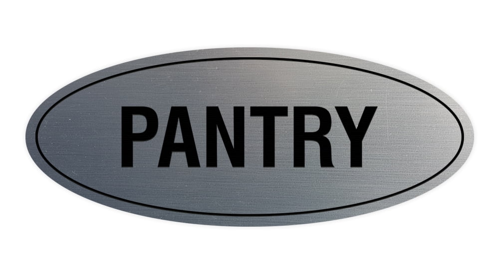 Signs ByLITA Oval Pantry Sign (Brushed Silver) - Medium 2.75x7 ...