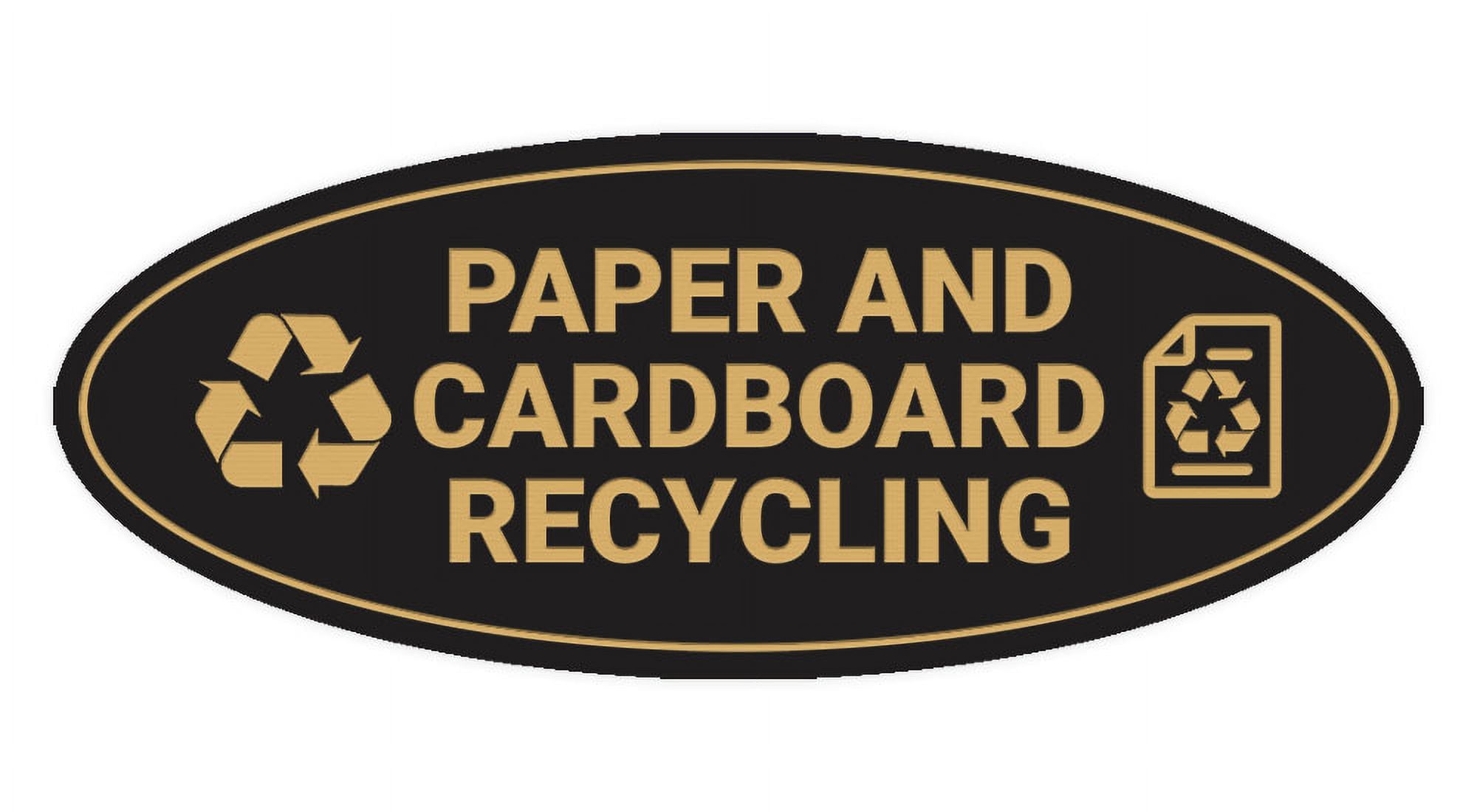 Signs ByLITA Oval Paper and cardboard recycling Sign - Laser-Engraved ...