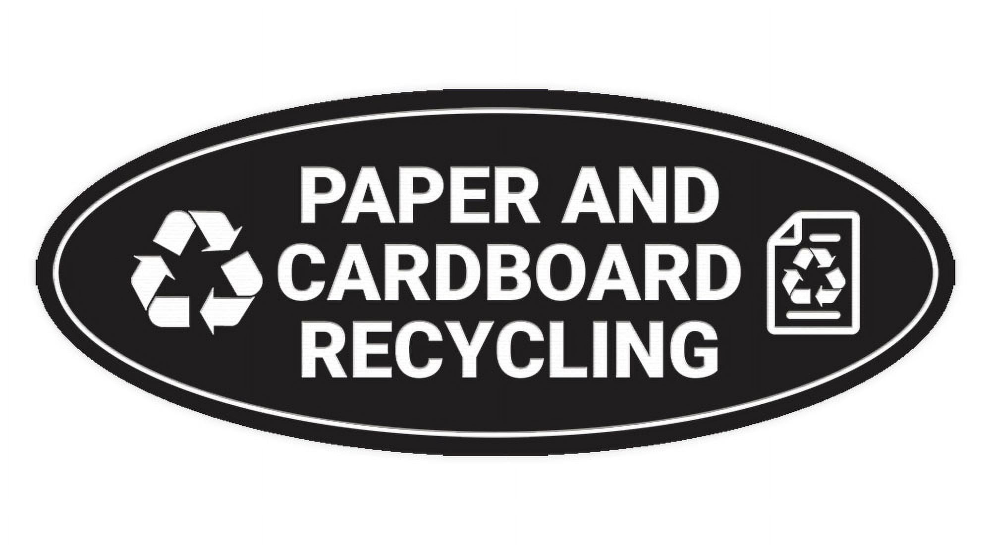 Signs ByLITA Oval Paper and cardboard recycling Sign - Laser-Engraved ...