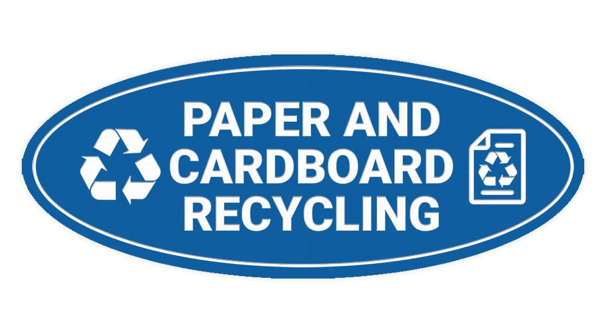 Signs ByLITA Oval Paper and cardboard recycling Sign - Laser-Engraved ...