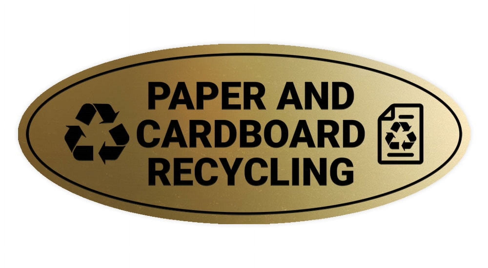 Signs ByLITA Oval Paper and cardboard recycling Sign - Laser-Engraved ...