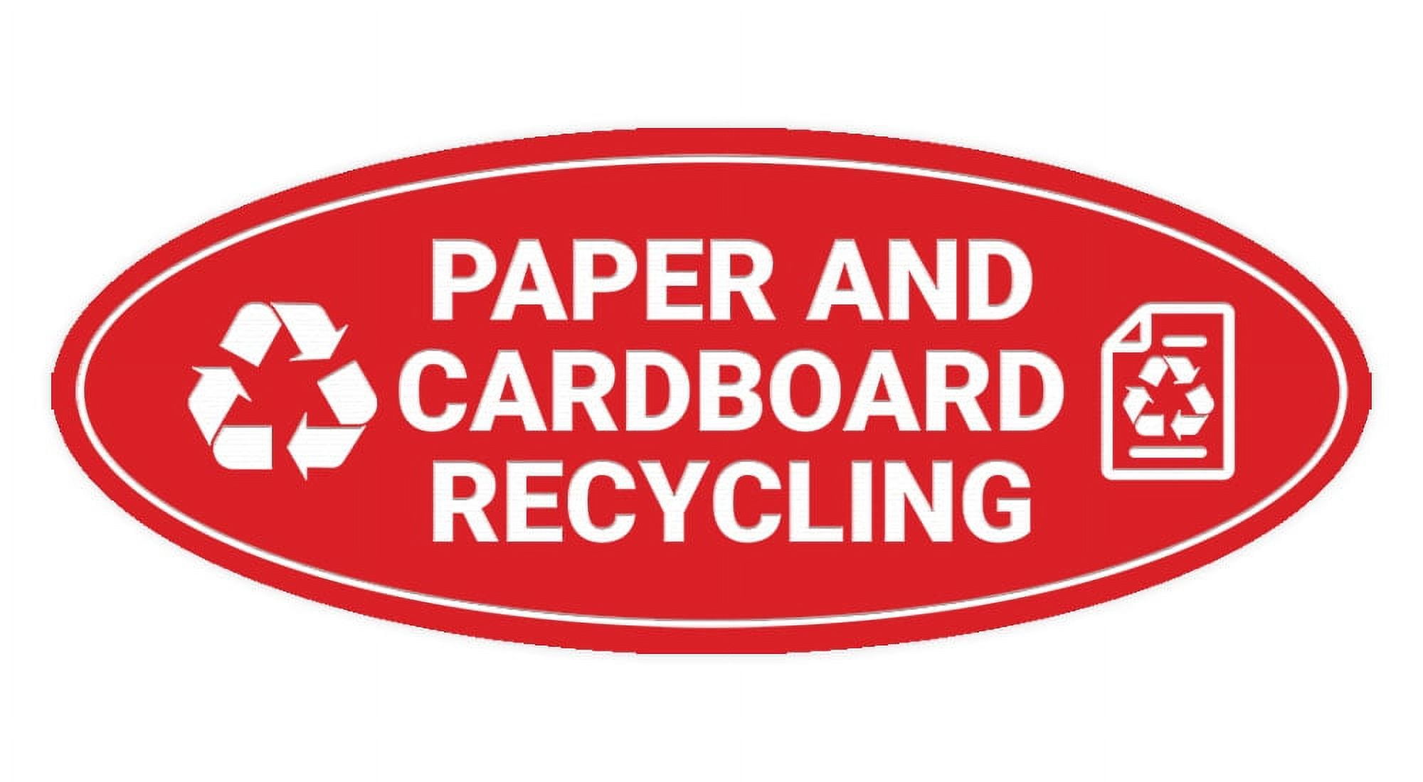Signs ByLITA Oval Paper and cardboard recycling Sign - Laser-Engraved ...