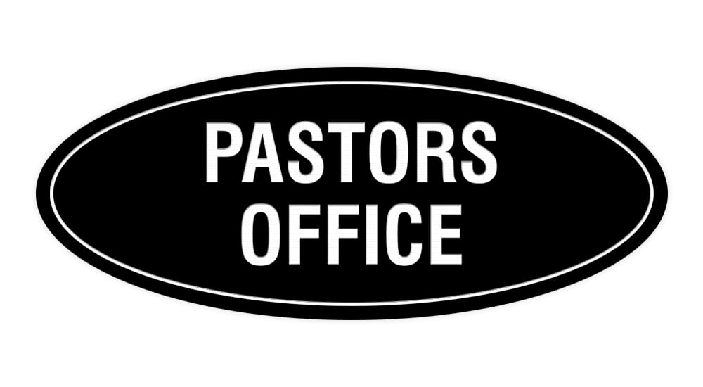 Signs ByLITA Oval Pastors Office Sign (Black) - Small 2x5" - Walmart.com
