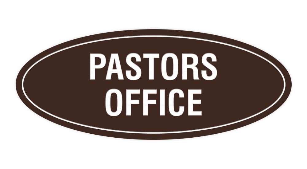 Signs ByLITA Oval Pastors Office Sign (Dark Brown) - Small 2x5 ...
