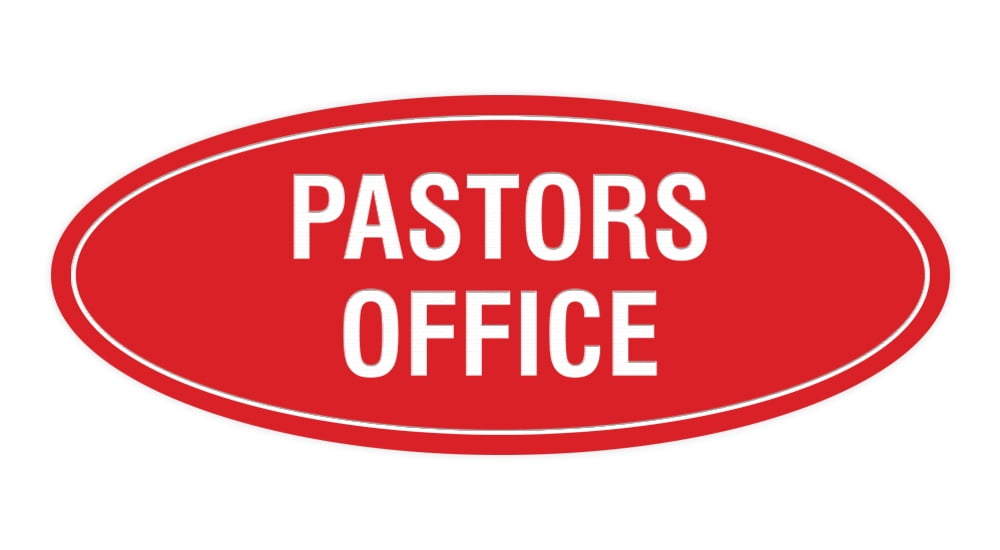 Signs ByLITA Oval Pastors Office Sign (Red) - Large 3.6x9" - Walmart.com