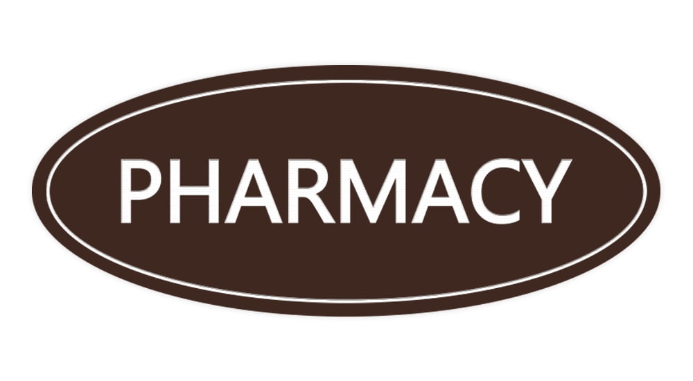 Signs ByLITA Oval Pharmacy Sign (Dark Brown) - Small 2x5" - Walmart.com