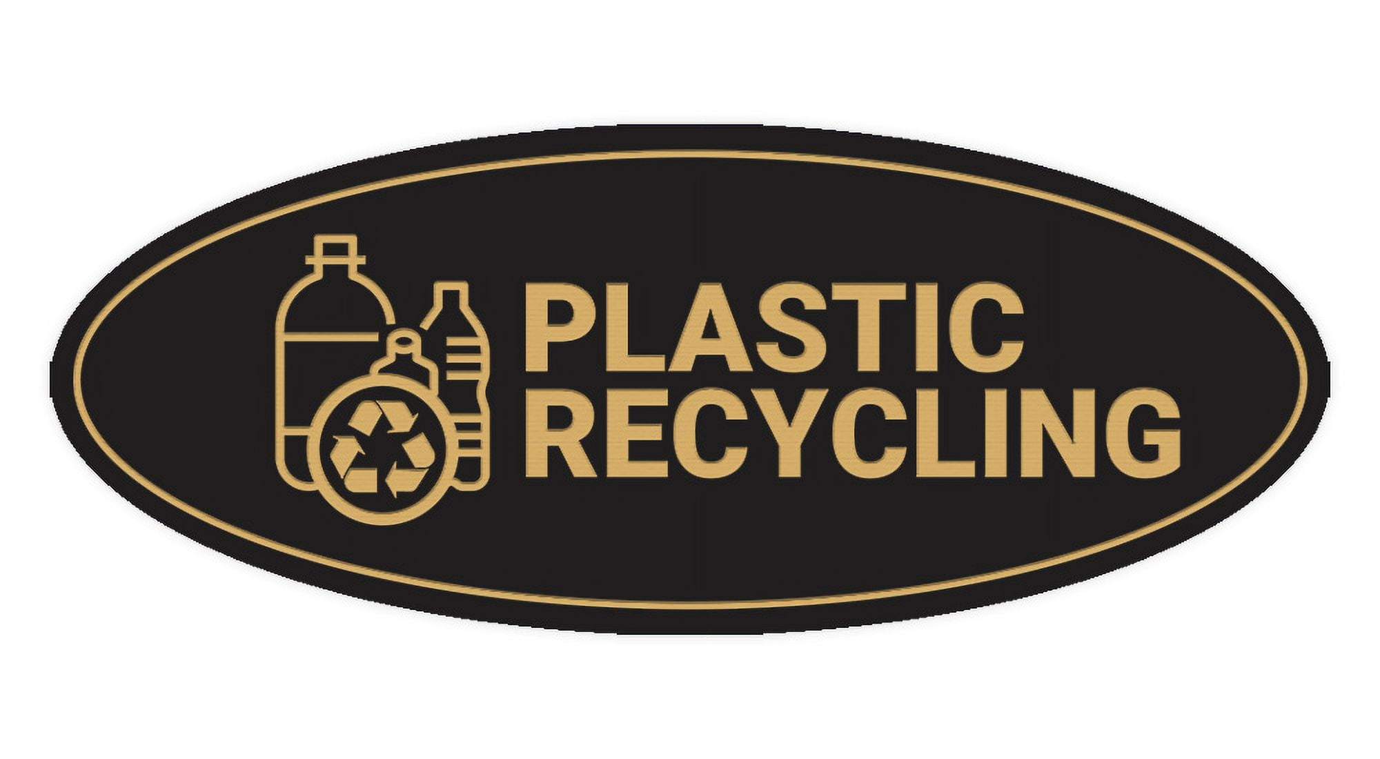 Signs ByLITA Oval Plastic recycling Sign - Laser-Engraved Lettering ...
