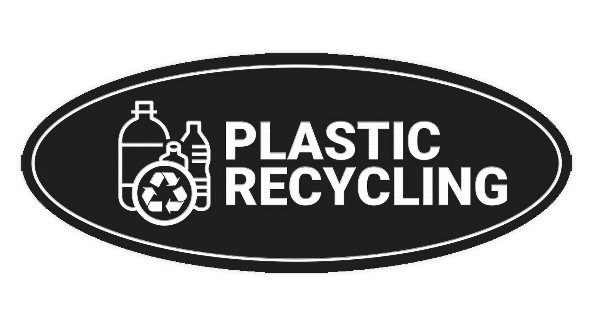Signs ByLITA Oval Plastic recycling Sign - Laser-Engraved Lettering ...