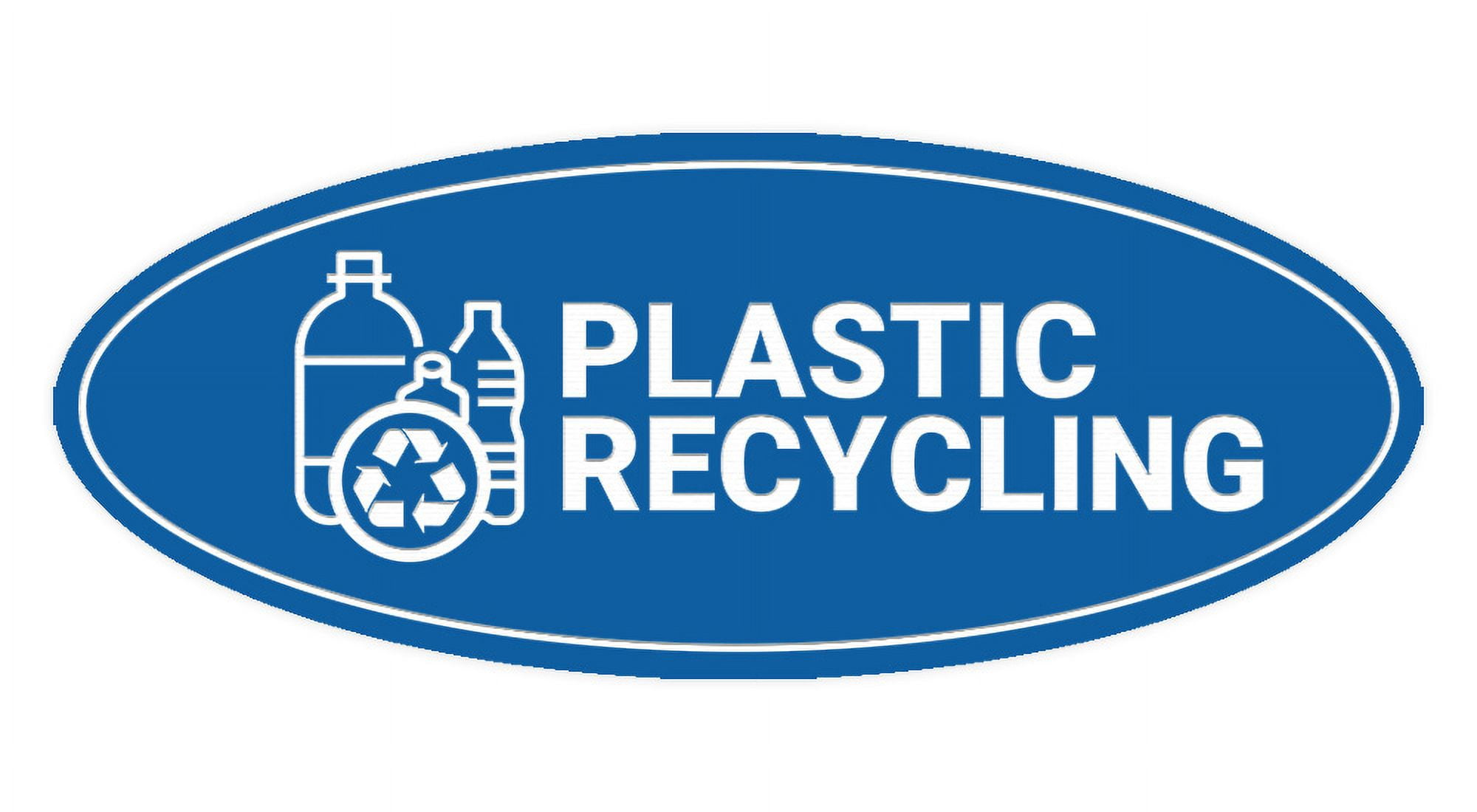 Signs ByLITA Oval Plastic recycling Sign - Laser-Engraved Lettering ...